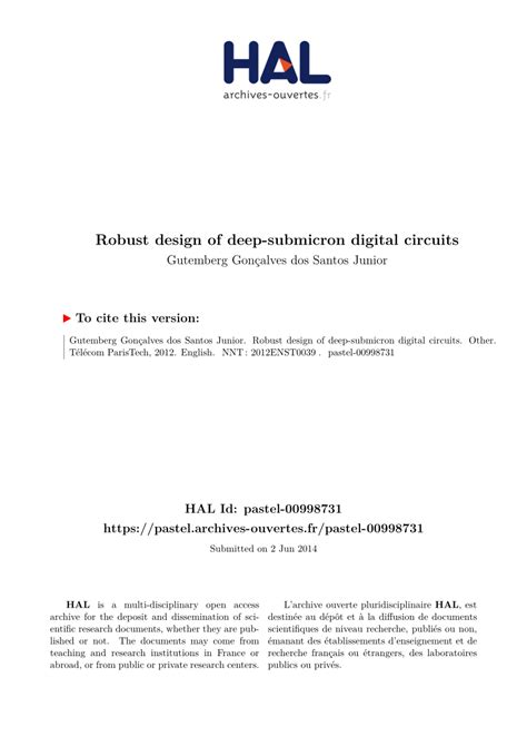 Pdf Robust Design Of Deep Submicron Digital Circuits