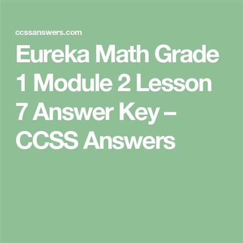 Eureka Math Grade 1 Module 2 Lesson 7 Answer Key