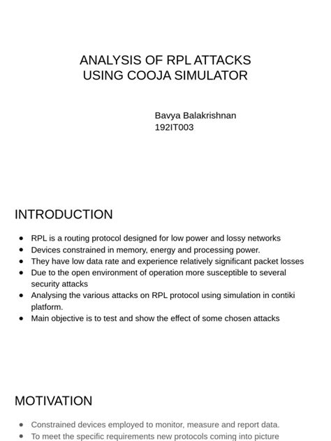 Various Attacks On Rpl Using Contiki Os And Cooja Simulator Pdf