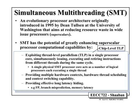 simultaneous multithreading smt