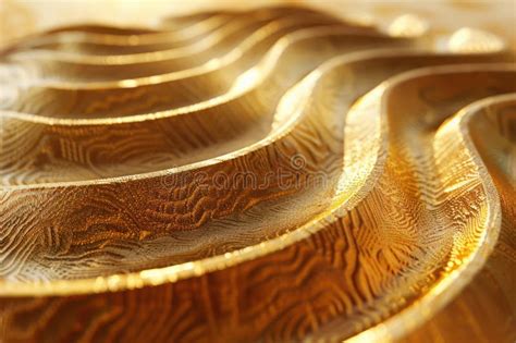 Abstract Gold Waves On Textured Amber Background Dynamic Geometric Pattern Luxurious Metallic