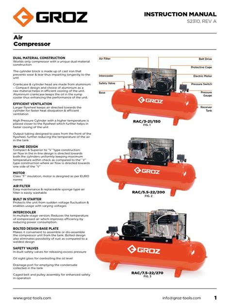 Air Compressor Manual Pdf Pdf Ac Power Plugs And Sockets Valve