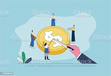 Businessmen Divide The Dollar Cake Stock Illustration Download Image Now Tax Dividing