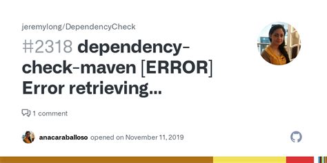 Dependency Check Maven Error Error Retrieving