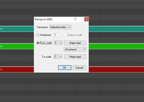 Reaper Piano Roll Transpose To Create Chords Version Untidy Music