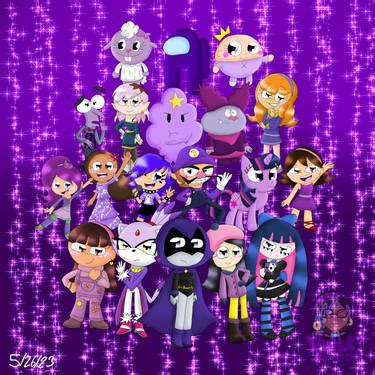 Purple Cartoon Characters