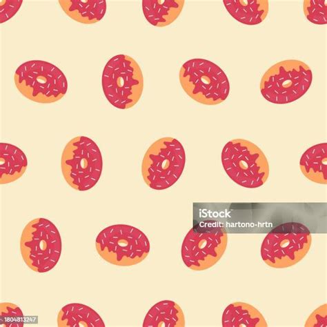 도넛 완벽 한 패턴입니다 배경 벽지 직물 섬유 포장지 인쇄물 등에 적합합니다 구멍에 대한 스톡 벡터 아트 및 기타 이미지 구멍 귀여운 다중 색상 Istock