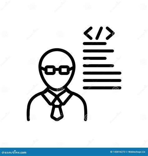 Black Line Icon For Developer Programmer And Adult Stock Illustration Illustration Of