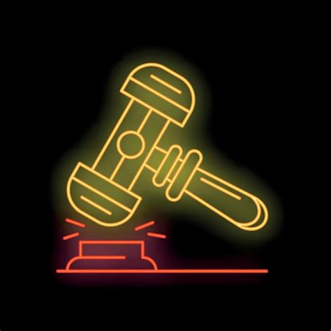 Neon Gavel Striking Sound Block Making Decision Icon 50488657 Vector Art At Vecteezy