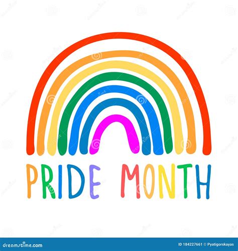 Month Of Sexual Diversity Celebrations Hand Lettered Logo With Rainbow Slogan Sex Minorities