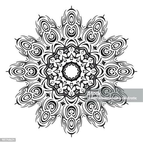 아름 다운 꽃 만다라입니다 장식 벡터입니다 골드 블랙 색상입니다 슈퍼 벡터 일러스트입니다 골동품에 대한 스톡 벡터 아트 및 기타 이미지 Istock