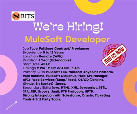Nbits It Company On Linkedin Hiringnow Mulesoft Mulesoftdevelopers