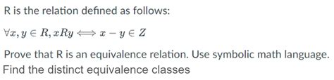 Solved R Is The Relation Defined As Follows Chegg