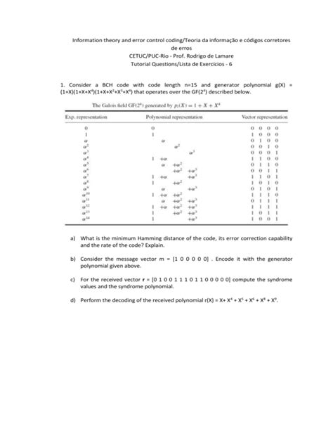 Information Theory And Error Control Codingteoria Da Informação E