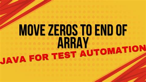 Java Interview Question Move All Zeros To The End Of An Array Youtube