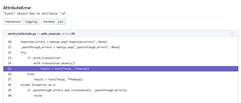 event object has no attribute id · issue 22 · 0xzxdx sentry