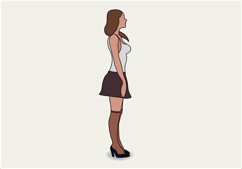 Female Cartoon Character Wearing Sweater And Mini Skirt 22344605 Vector
