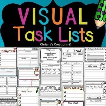Daily Visual Task Checklists For Organization By Chrissie S Creations