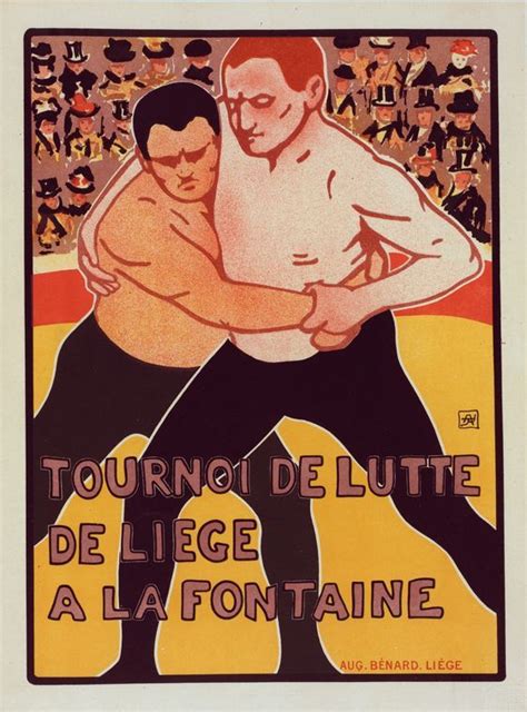Affiche Belge Pour Un Tournoi De Lutte Vintage Posters Wrestling