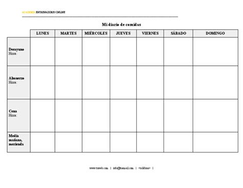Diario De Comidas Pdf