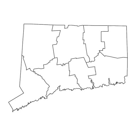 Premium Vector Connecticut State Map With Counties Vector Illustration