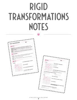 Rigid Transformations Notes By Opto Math TPT