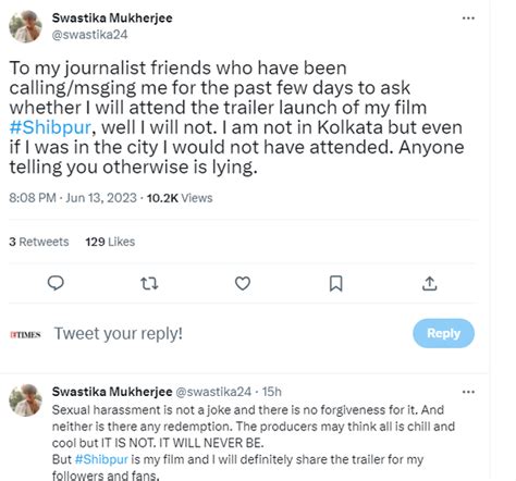Swastika Mukherjee Slams ‘shibpur Producers Says ‘sexual Harassment