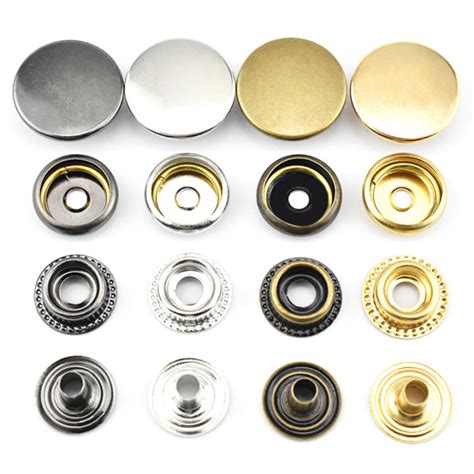 25set Pack 10 12 5 15 17 20mm Hand Pressure Metal Snap Button Willow