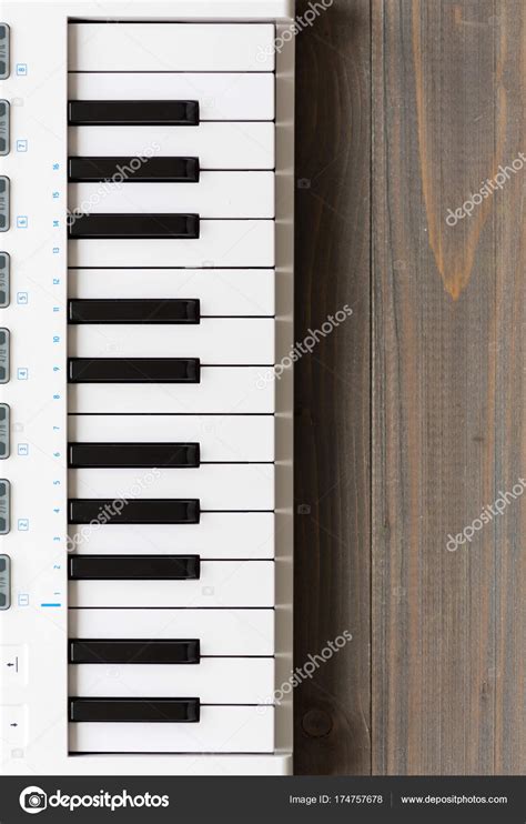 White MIDI Keyboard With Pads And Faders Stock Photo Thirteen