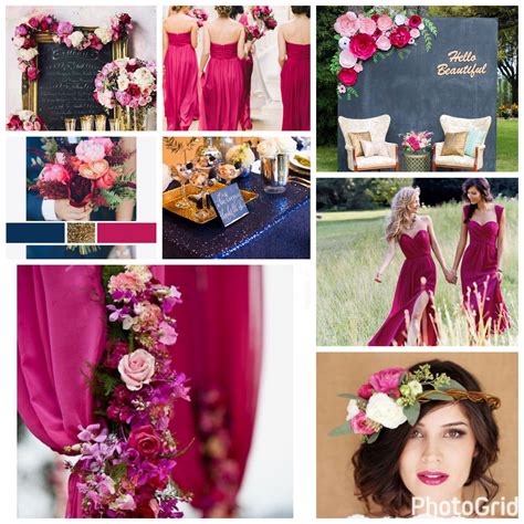 Raspberry Navy Blue And Gold Wedding Color Scheme Raspberry Wedding Color Magenta Wedding