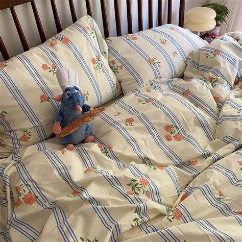 티피호텔 빈티지 스트라이프 꽃무늬이불 호텔식 사계절 순면 침구세트 위시버킷