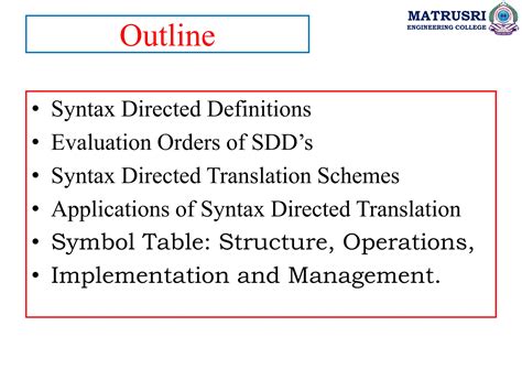 Compiler Design Unit Iii Ppt Sdd Sdtpdf