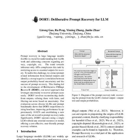 Dory Deliberative Prompt Recovery For Llm Acl Anthology