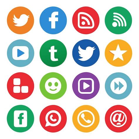 Colección De Logotipos Populares En Las Redes Sociales Vector Premium