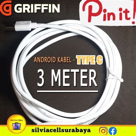 Jual Griffin Kabel Data Universal Meter Cable Usb Charger Hp Fast Tipe Type C Shopee Indonesia