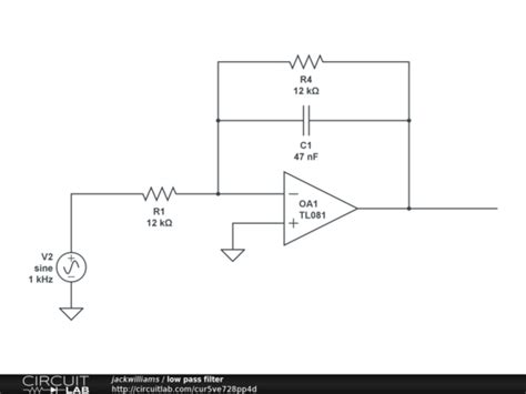 Low Pass Filter Circuitlab Low Pass Filter Circuitlab
