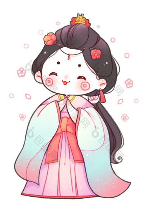 版汉服女孩人物二次元png下载 包图网