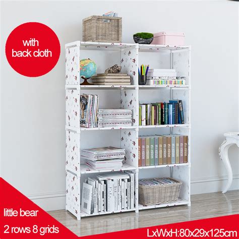 조립 책장 부직포 패브릭 스토리지 랙 이동식 책 선반 스탠드 홀더 책장 가구 주최자 선반 홈 가정용 가구