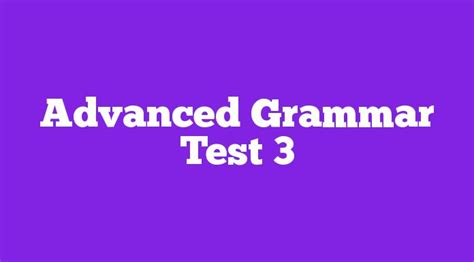 Advanced Grammar Test