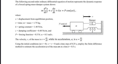 Solved The Following Second Order Ordinary Differential