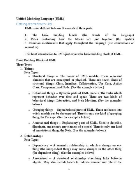 Unified Modeling Language Pdf Class Computer Programming Object
