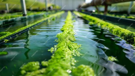 Premium Photo This Closeup Shows Spirulina Algae Rows Growing In A Controlled Environment The