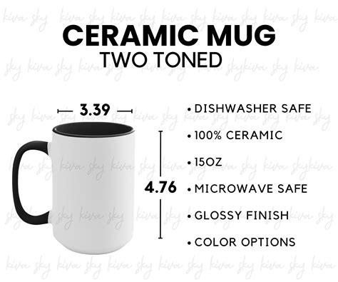 Mug Size Chart Two Tone Coffee Mug Size Chart Coffee Cup Mock Up Two