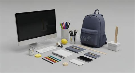 School Desktop Computer Setup Stock Illustrations 202 School Desktop