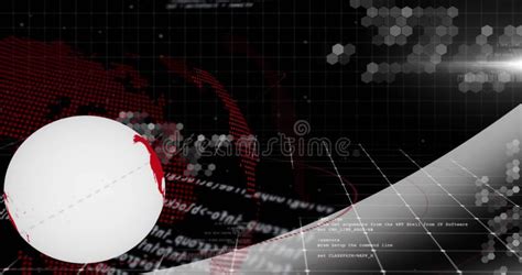 World Map With Hexagonal Patterns And Data Points Animation Stock