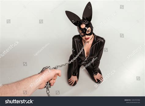 Man Holding Chain Attached Neck Kinky Stock Photo 1045707490 Shutterstock