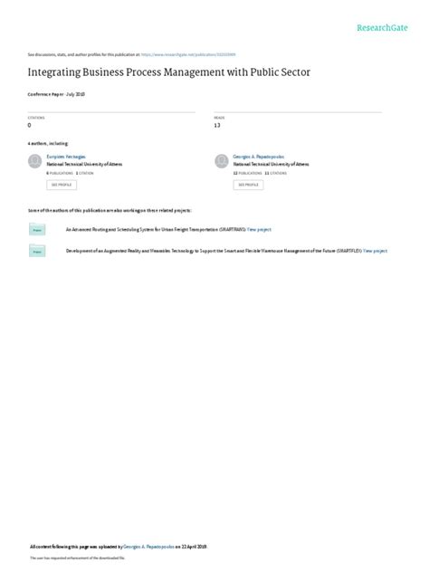 Integrating Business Process Management With Public Sector Pdf