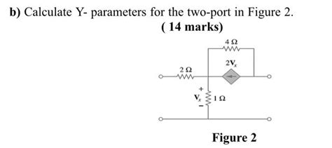 solved b calculate y parameters for the two port in figure