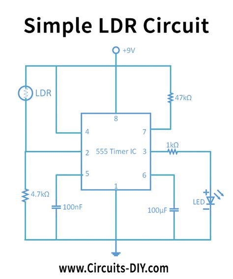 Simple LDR Circuit 555 Timer