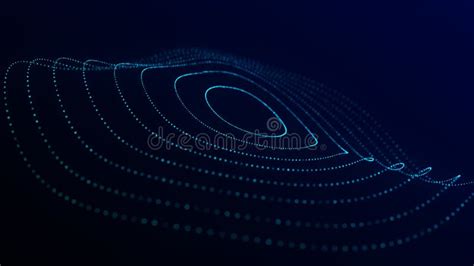 Data Technology Illustration Abstract Background With A Dynamic Wave Plexus 3d Rendering